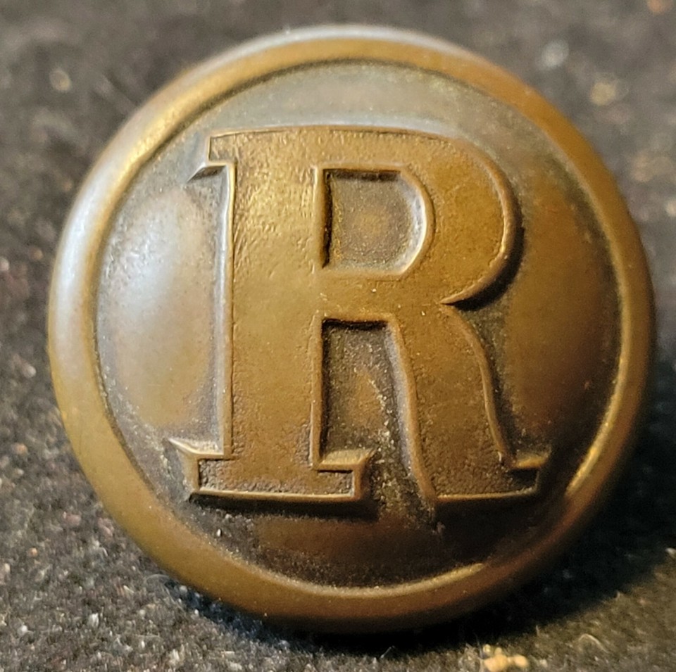 CIVIL WAR CONFEDERATE RIFLEMEN "R" BUTTON BY W. DOWLER ALBERT# CS-202A ...