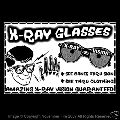 X-Ray Glasses Specs American Novelty Geeky Monster Kid Comic Ad Shirt ...