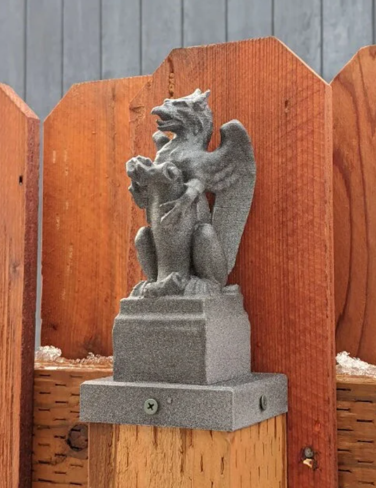 Gargoyle Fence Post Topper | Decorative Outdoor Fence Cap | Garden ...