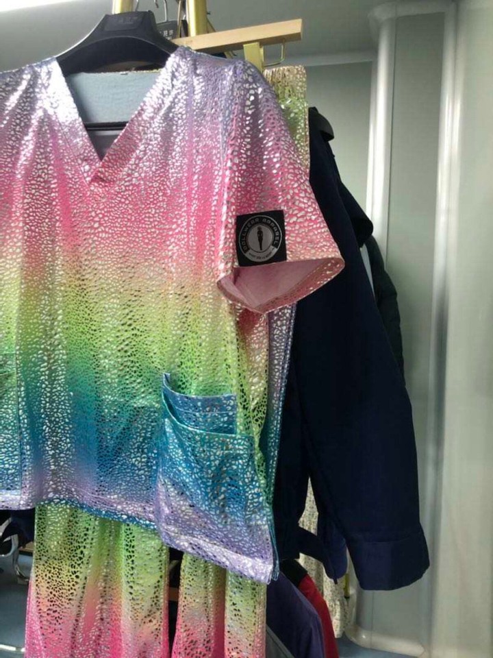 scrub sets women colorful , bright , shiny all in one exclusive nurse ...