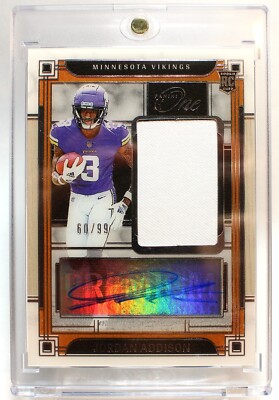 2023 Panini One JORDAN ADDISON True RPA Rookie Patch AUTO /99 Vikings ...