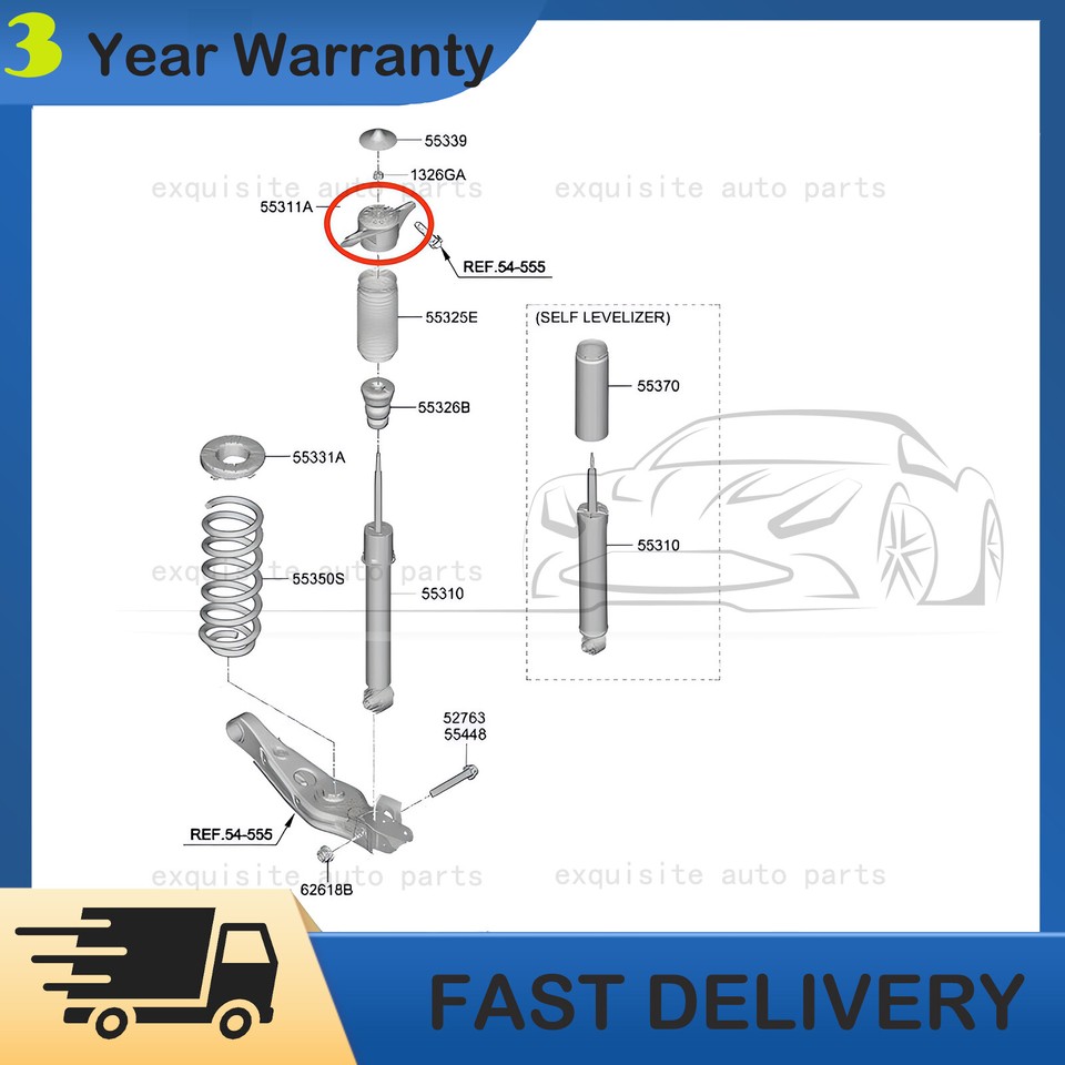 2PCS NEW HYUNDAI Palisade 2020-2024 Self Leveling Rear Shock Absorber ...
