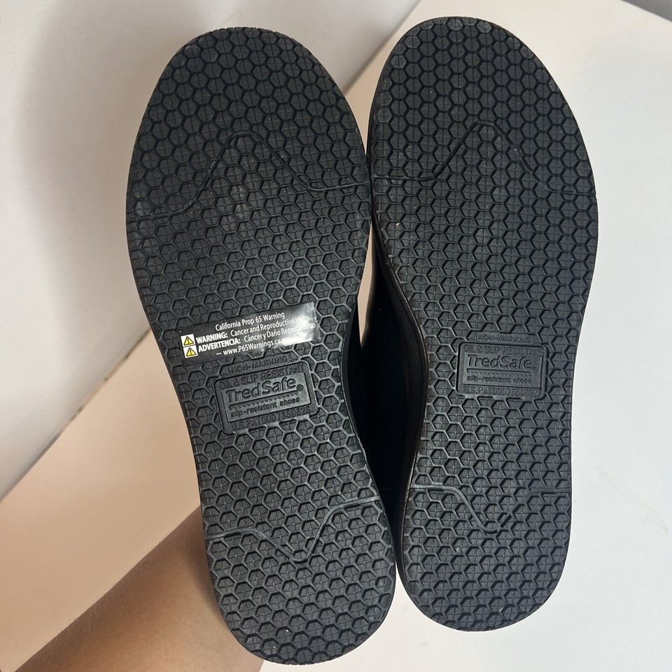 NEW TredSafe Black Leather Slip-Resistant Shoes Men Size 7 | eBay