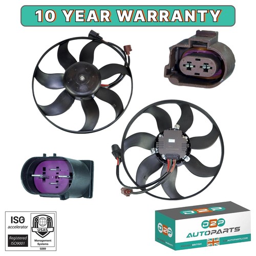 RADIATOR COOLING FAN + MOTOR VW CADDY MK3 GOLF MK5 MK6 JETTA MK3 PASSAT ...