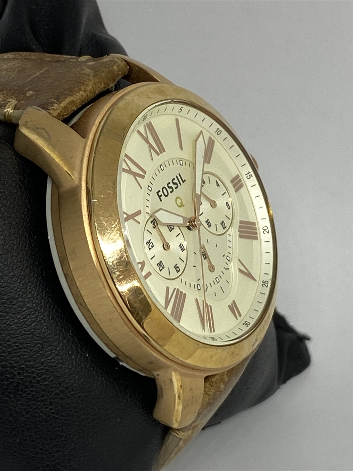 Fossil+Q+NDW1+Smartwatch+Roman+Numerals+Brown+Leather+Band+44mm+Tracker ...