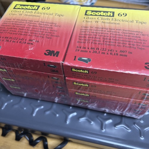3M Scotch 69 Glass Cloth Electrical Tape Class H 200℃ Insulation 3/4 ...