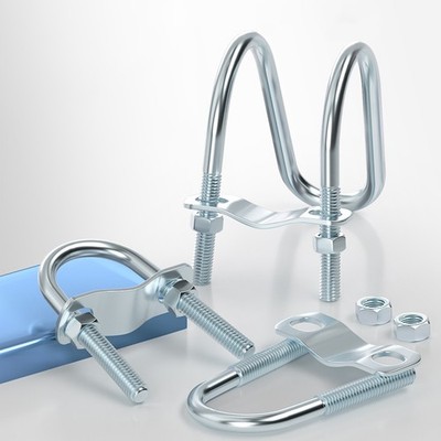 Double U-Shaped Clamp Hose Clamp Pipe Clip/Cross U-Shaped Bolt ...
