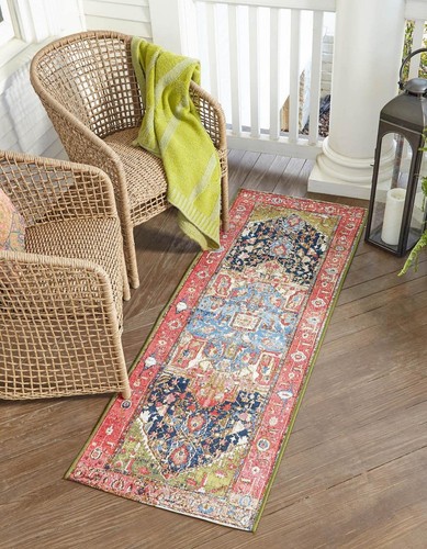 Outdoor Traditional Collection Area Rug - Limon (2' 7" x 5' 3" Runner ...