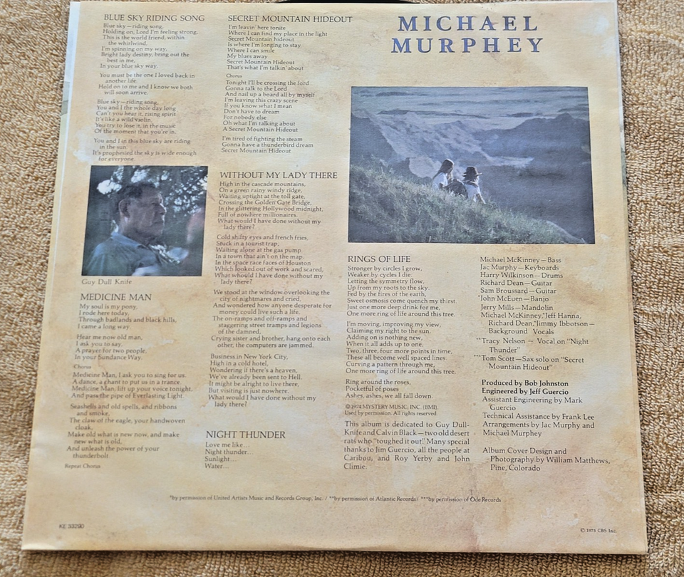 MICHAEL MURPHEY Blue Sky Night Thunder 1975 LP "Wildfire" Huge Hit | eBay