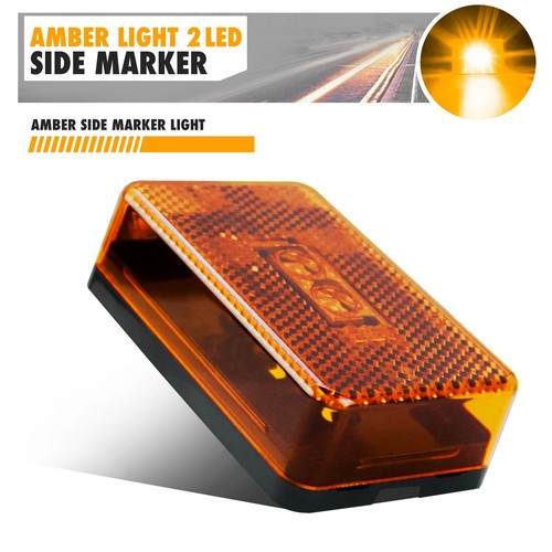 1 Pc Amber Trailer Side marker lights 3" Thin line Trailer Truck 2 Led ...