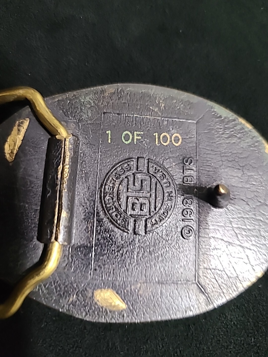 BTS Solid Brass Belt Buckle 1981 Advertising Rodeo Me… - Gem