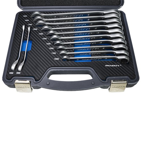 12-tlg 15° Winkel-Ratschenschlüssel Set Ring-Ratschen-Maul-Schlüssel ...