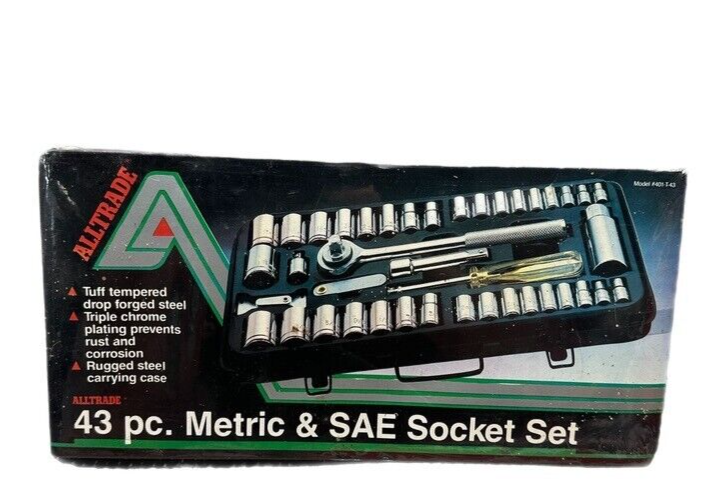 Powerbuilt 43pc Socket Set 3/8" DR SAE & Metric Shallow & Deep Well for ...
