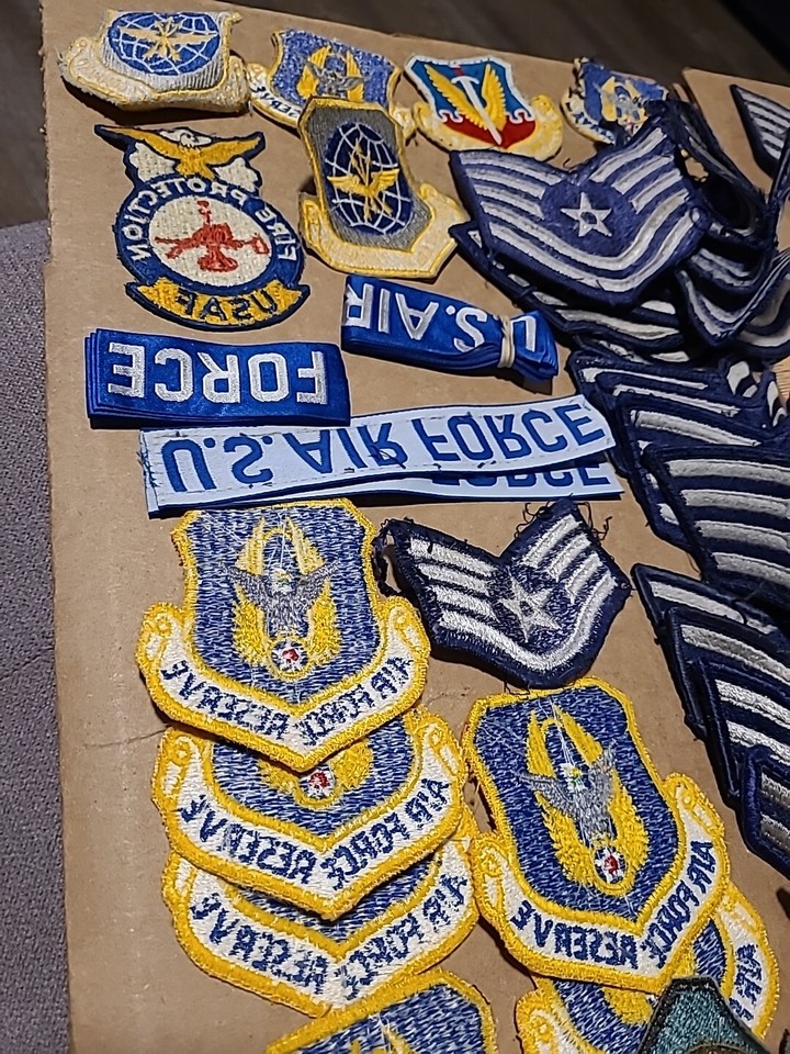 USAF Air Force Used/New Mixed Lot 69 Patches,2 Stickers,Command Civil ...