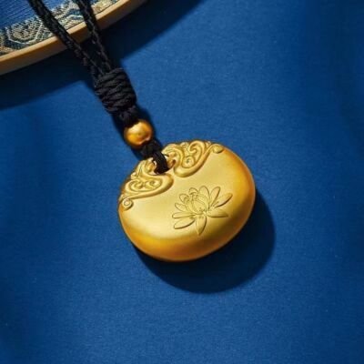 Lotus Lock Bag Pendant 22K 23K 24K THAI BAHT YELLOW GOLD GP Pendant | eBay