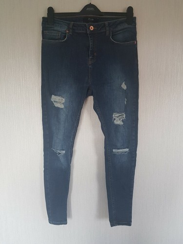PRE LONDON BLUE SUPER SKINNY RIPPED JEANS SIZE 32S - Gem