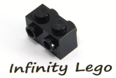 12 LEGO Black Bracket Brick 1 x 2 with Studs on Both Sides (52107) - 12 ...