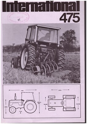 International 475 Tractor - Sales Brochure/Specifcation Sheet - Double ...