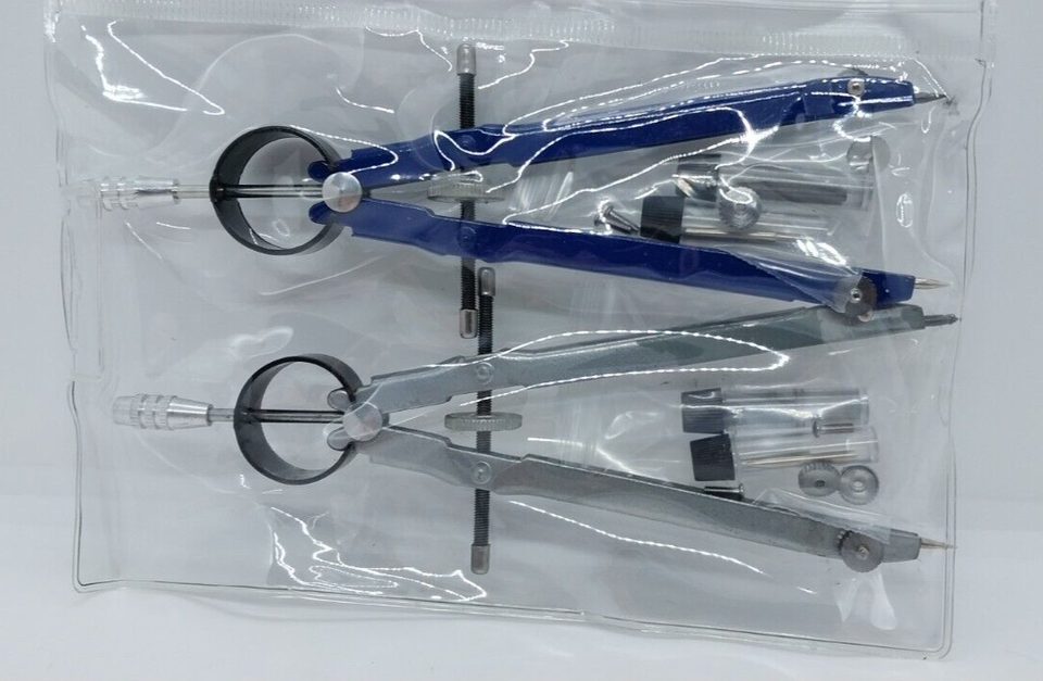 2 Vintage Helix Bow Compass Drafting Drawing Precision Tool In Case ...
