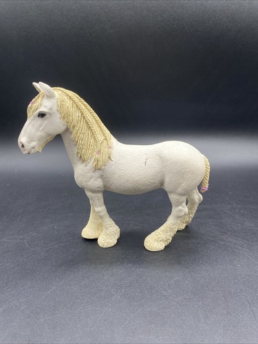 Schleich White Shire Mare Horse-Pony-Plaited Tail- 2012 | eBay