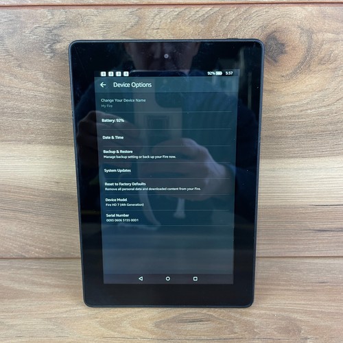 Amazon Fire HD 7 SQ46CW (4th Generation) 7" Touchscreen 1GB RAM Android ...