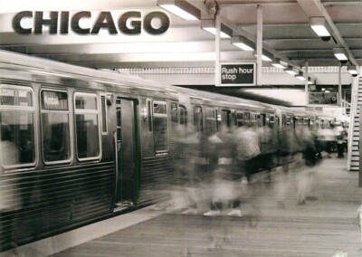 Postcard El Train Stop, Chicago, Illinois | eBay