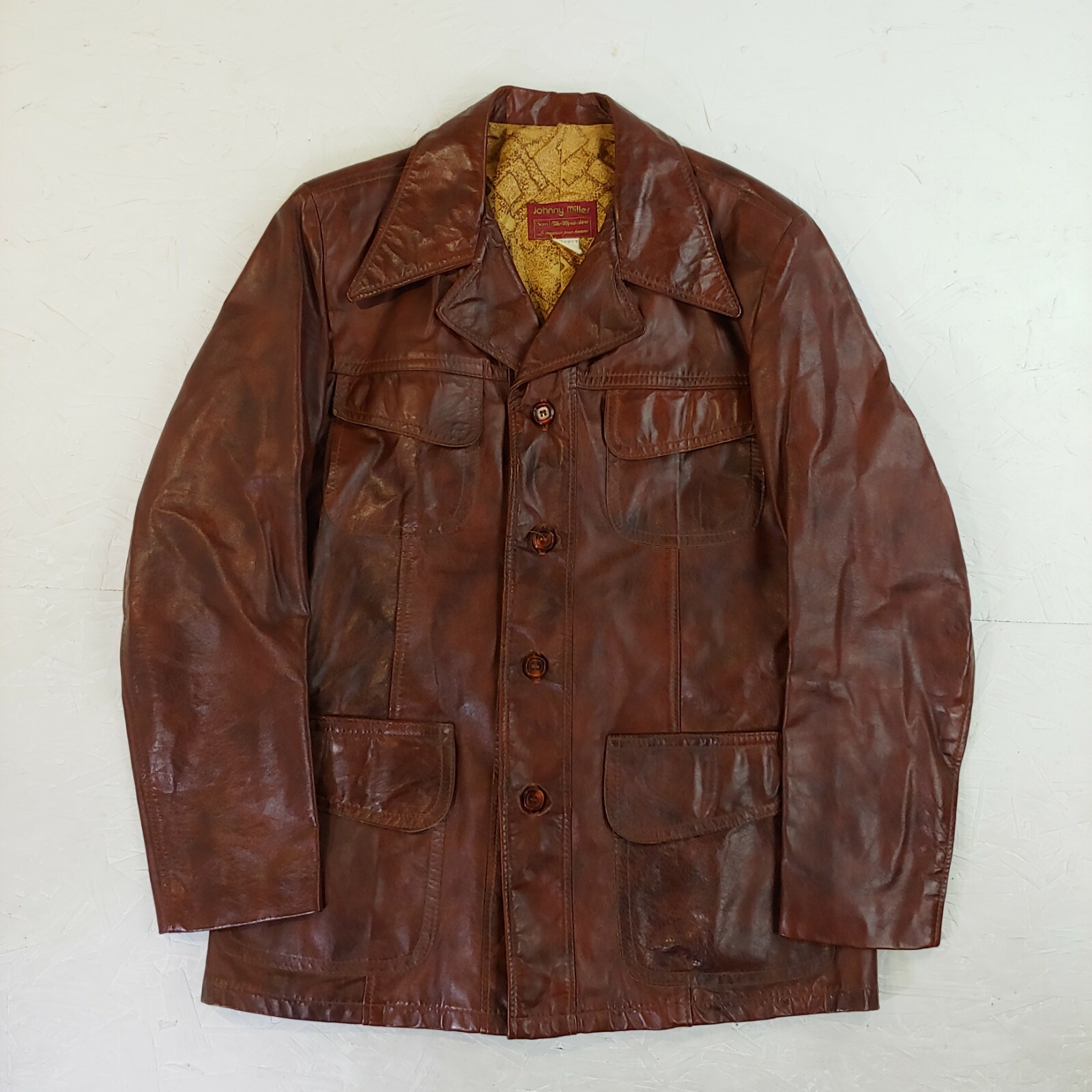Vintage leather jacket Johnny Miller Sears store size… - Gem