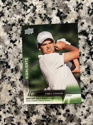 Corey Conners Rookie Card 2024 Upper Deck Golf #54 Debut Date PGA Tour ...