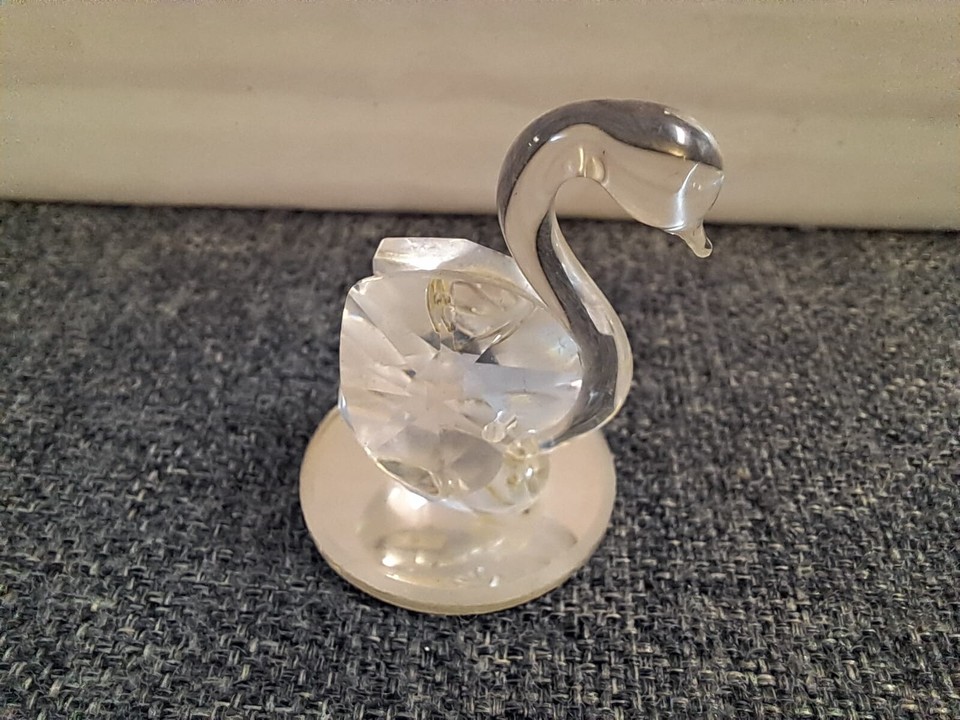 Vintage CFL Miniature Crystal Swan | eBay
