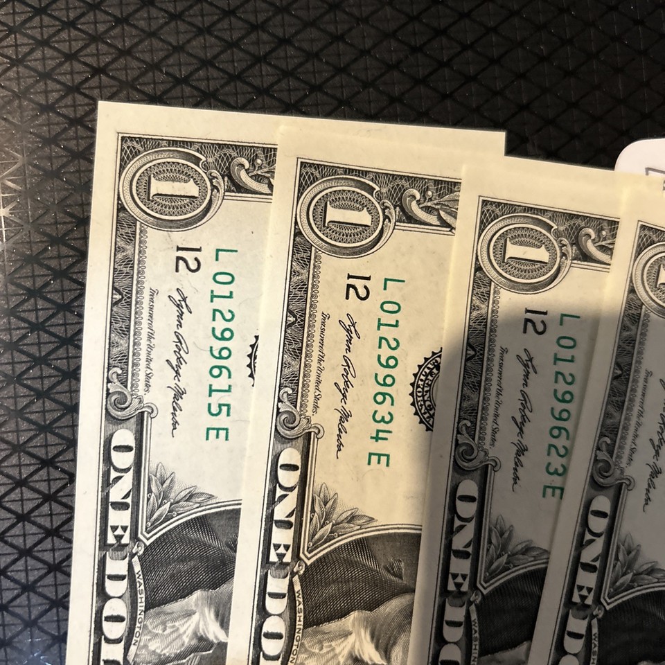Lot of 5 One Dollar Bills Misaligned Sequence SN # Series 2021 US ...
