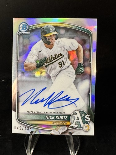 🔥 NICK KURTZ 2025 Bowman Chrome Top Prospect Autograph /499 A's #CPA-NK ...