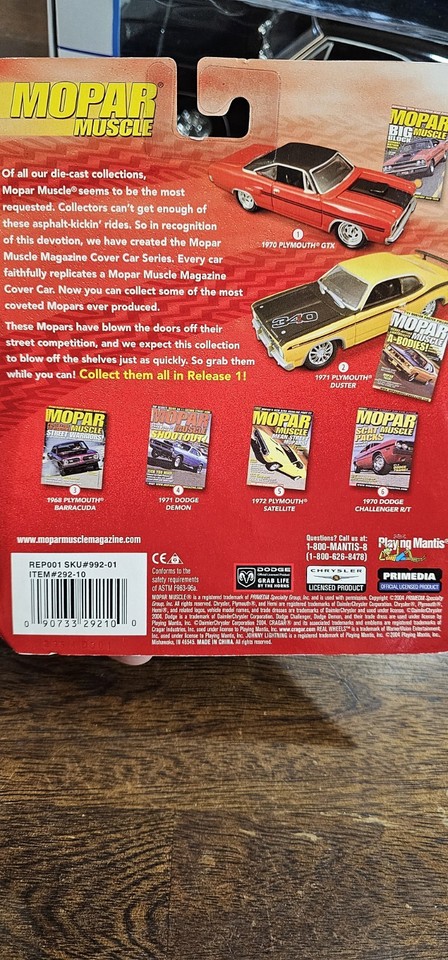 Johnny Lightning 1971 Plymouth Duster 340 Yellow/Orange Mopar Muscle 1: ...