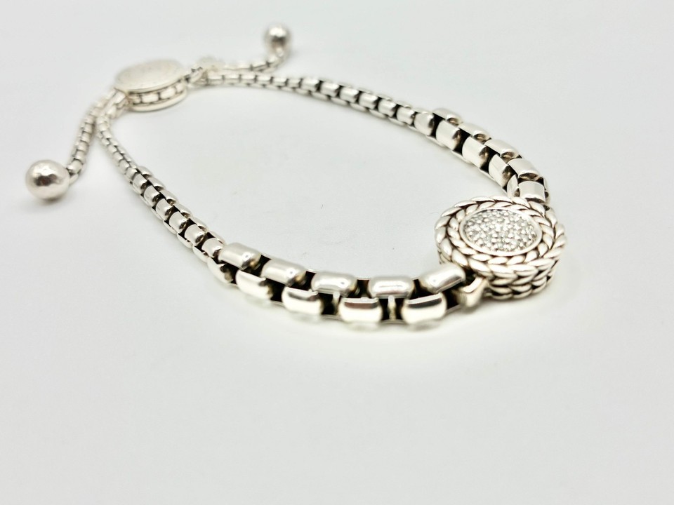 JAI Sterling Silver Adjustable Box-Chain Bracelet | eBay