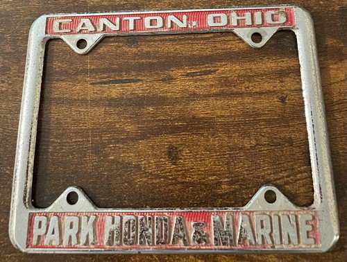 Park Honda & Marine Motorcycle License Plate Frame Canton Ohio 7.5" x5 ...