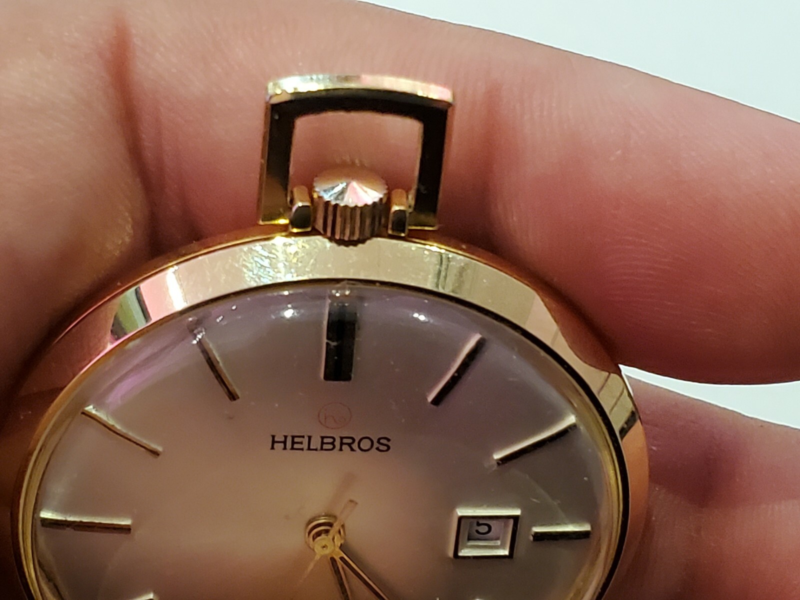 Vintage Helbros 17 Jewels Gold Plated Manual Wind Pocket Watch | eBay