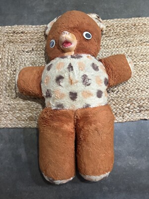 Vintage Plush Teddy Bear Rubber Nose Googly Eyes 50’s Retro 18” | eBay