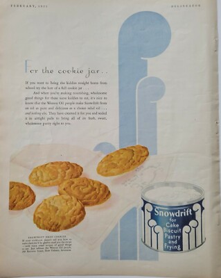 1931 Snowdrift Lard shortening drop cookies vintage baking food ad | eBay