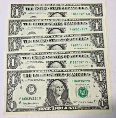 $ 1 One Dollar 1995 Series FU Notes, Atlanta, consecutive notes, sold ...