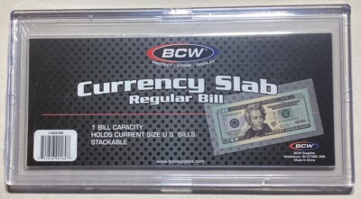 BCW Deluxe Currency Slab Dollar Bill Case Regular Banknote Size ...