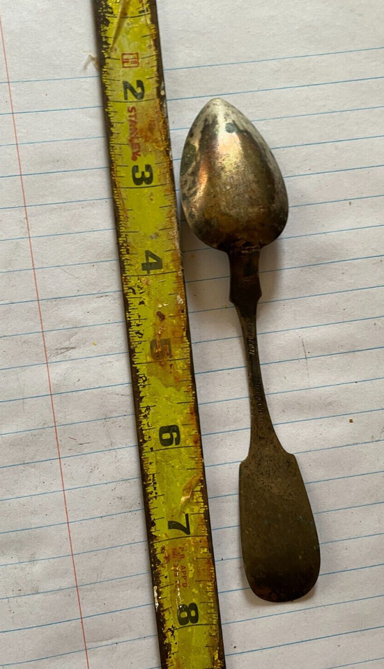 ANTIQUE PURE COIN SILVER STAUFFER & HARLEY SPOONS Set of 11 half ounce ...