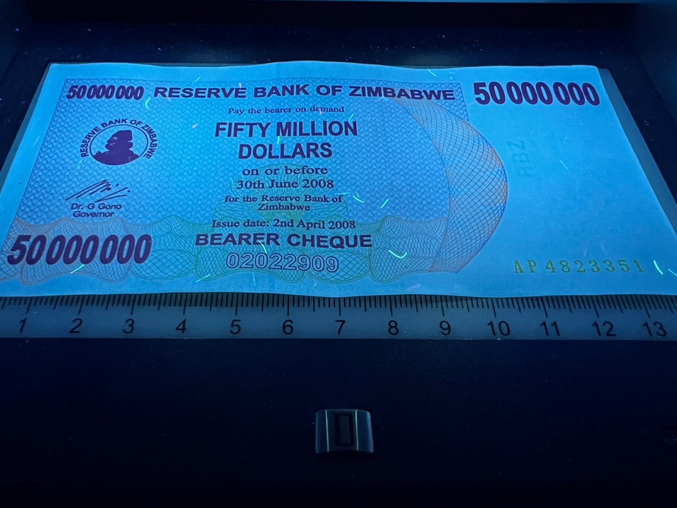 Zimbabwe 25, 50, 100 Million Dollar Bearer Cheque Bill Banknote Money ...