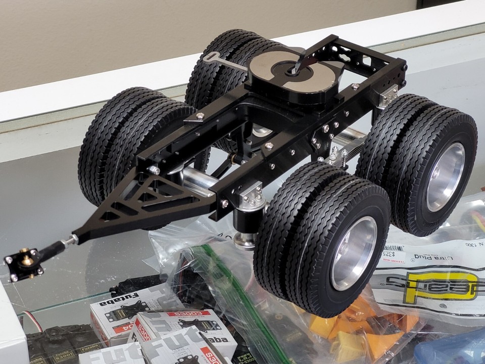 New Tamiya 1/14 RC Semi Tractor Trailer Dolly with 2 axles 5th Coupler ...