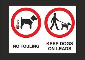 NO FOULING / KEEP DOGS ON LEADS A4 Metal Dibond Composite Multi-Sign 2 ...