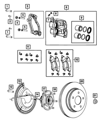 Genuine Mopar Brake Hub And Bearing Right 68551825AA | eBay
