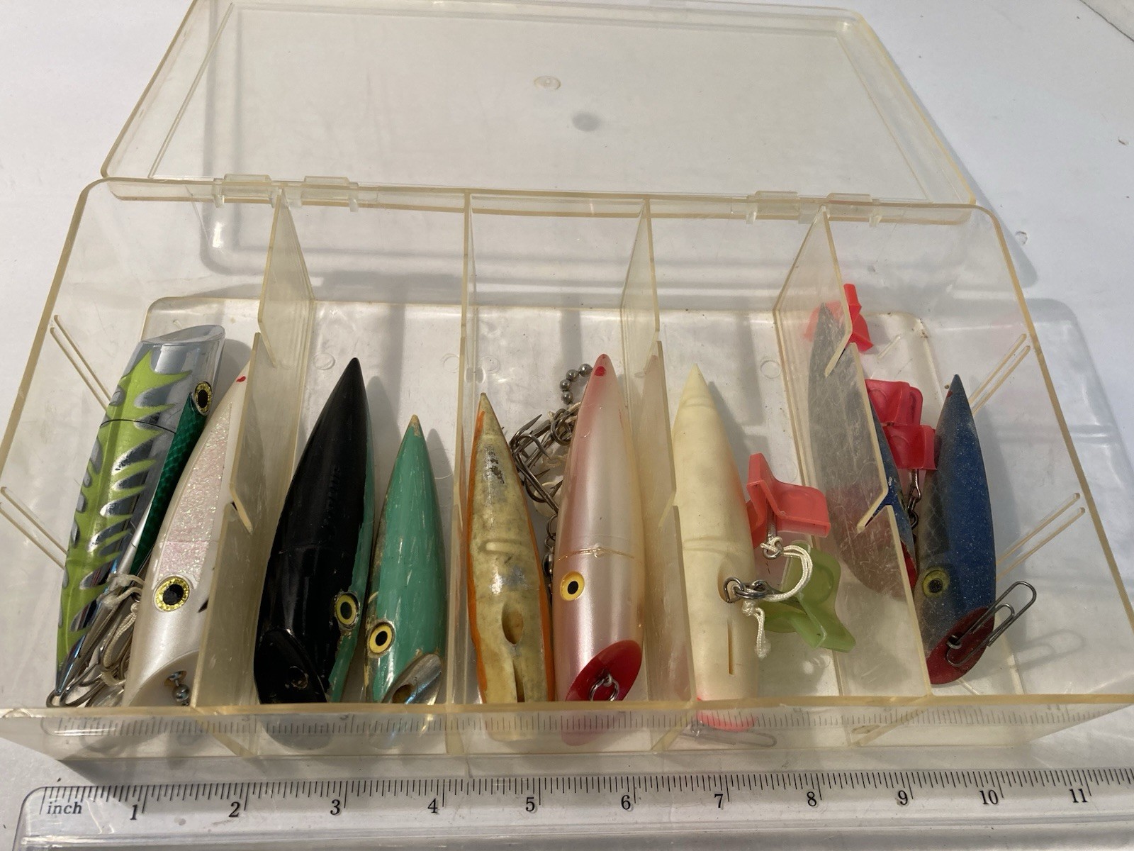 Lot Of 9 Vintage J Plug Fishing Lures. Luhr Jensen. Unknown. 5 Chains w ...
