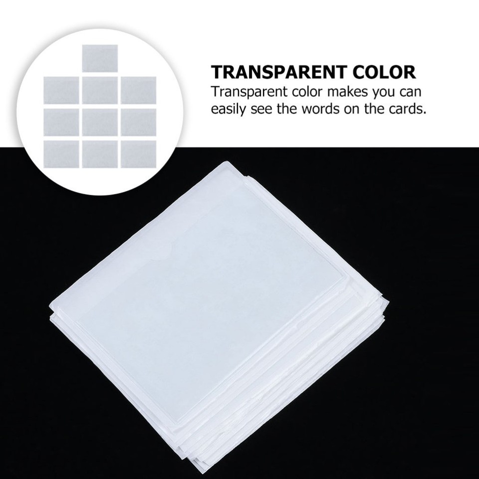 10pcs Self-adhesive Cards Pockets with Open Sides Clear Plastic Cards ...