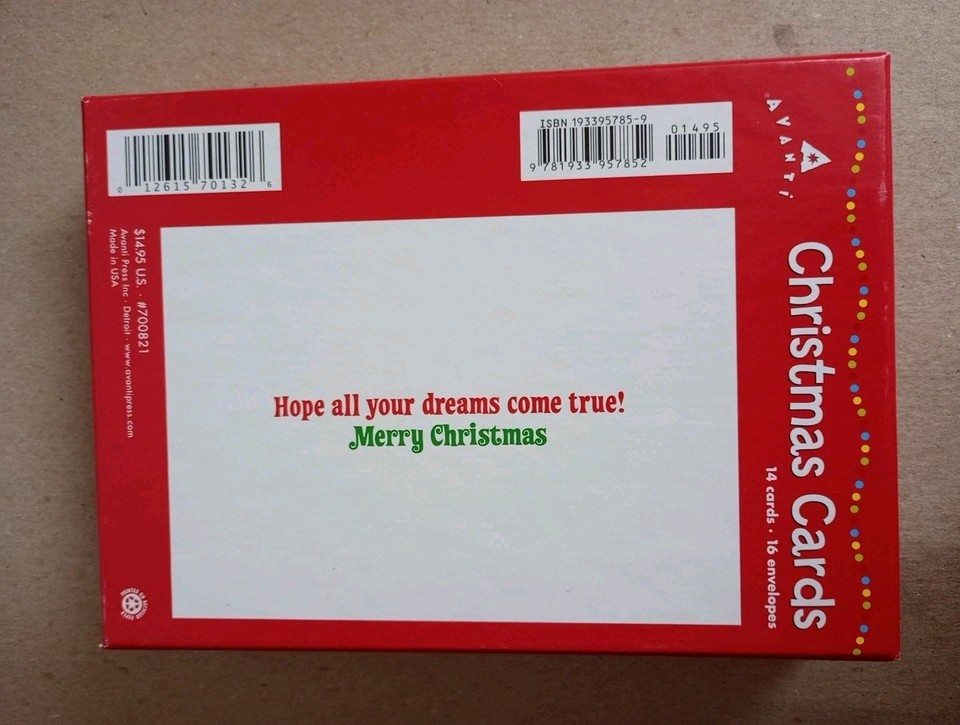 Avanti 14 Christmas Cards 16 Envelopes Hope All Your Dreams Come True ...