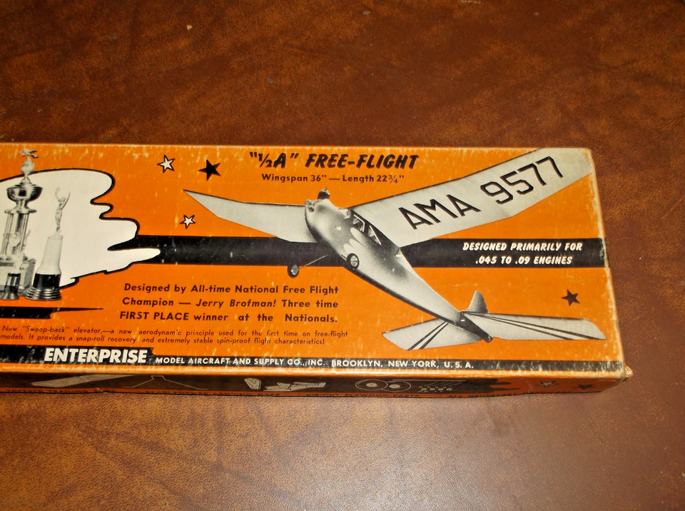 Vintage NEW ENTERPRISE RARE CHAMPION "36" Radio Control MODEL AIRPLANE ...