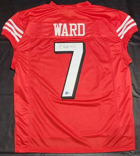 Charvarius Ward Authentic Signed Red Game Cut Style Jersey BAS ...