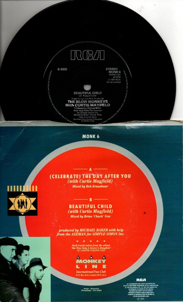 Blow Monkeys (The):Celebrate the day after you/Beautiful child:UK RCA ...